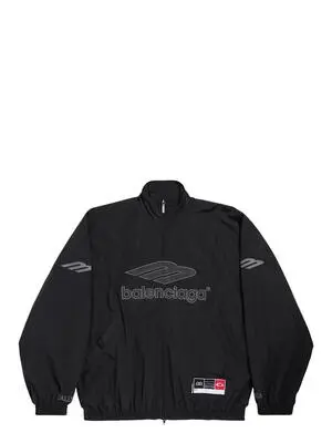 Balenciaga Cotton-blend 3b Logo Oversized Jacket - Black