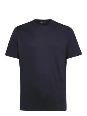 Colombo Cashmere Crew-neck T-shirt - Navy
