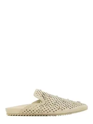 PEDRO GARCIA Perforated Embellished Mules - Neutrals