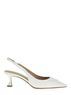 Santoni Buckle Slingback Pumps - White