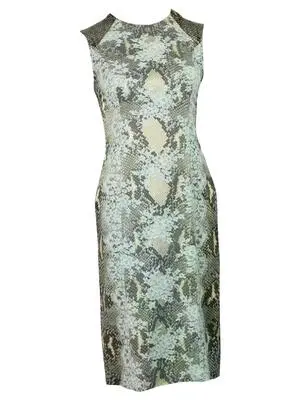 Erdem Snakeskin-print Midi Dress - Grey