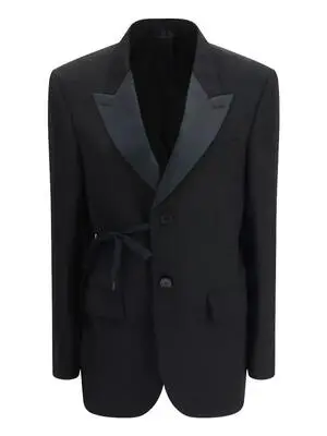 Balenciaga Tuxedo-lapels Blazer - Black