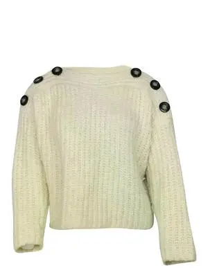 ISABEL MARANT VINTAGE Button-detail Oversized Sweater - Neutrals