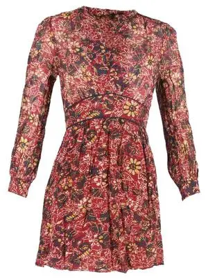 Ba&sh Floral Printed Mini Dress - Red