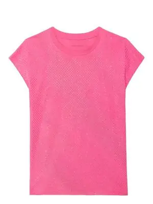 Zadig&Voltaire Cloe Rhinestone Round-neck T-shirt - Pink