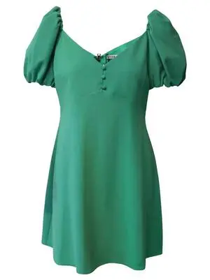 Alice + Olivia Dana Puff-sleeve Mini Dress - Green