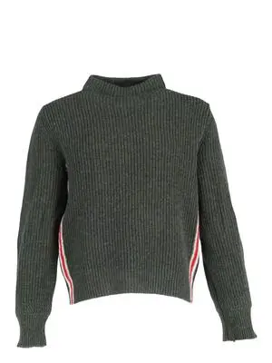 Thom Browne Ribbed-knit Mock-neck Sweater - Green