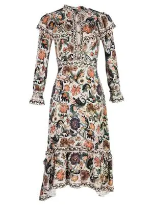 VILSHENKO Floral-Print Midi Dress