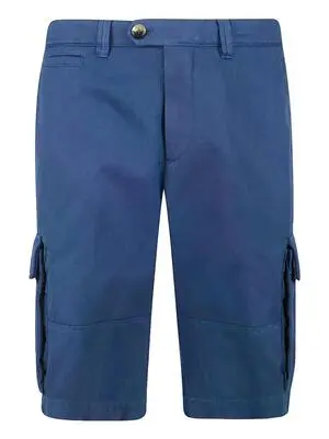Brunello Cucinelli Button-fastening Cargo Shorts - Blue
