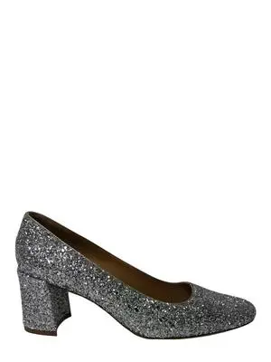 MANSUR GAVRIEL Strass-embellished Round-toe Pumps - Silver