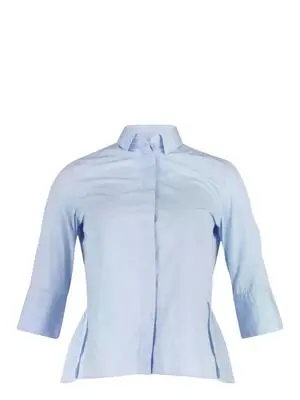 Valentino Garavani Concealed Front Peplum Shirt - Blue