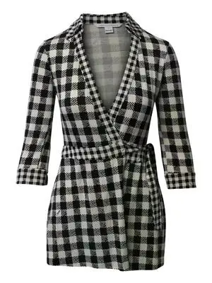 Diane Von Furstenberg Checked Playsuit - Black