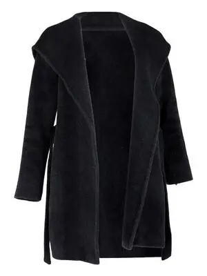 Max Mara Hooded Belted Coat - Black