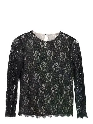 Diane Von Furstenberg Long-sleeve Lace Top - Black
