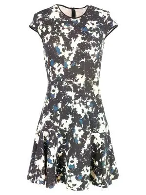 Erdem Printed Flared Mini Dress - Black