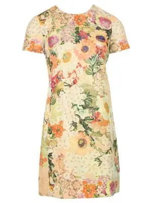 Tory Burch Floral-print Mini Dress - Neutrals