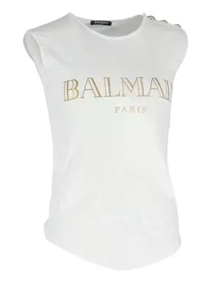 Balmain Logo-print Tank Top - White
