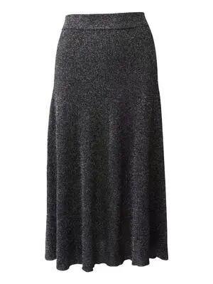 JOSEPH Ribbed Midi Skirt - Grey