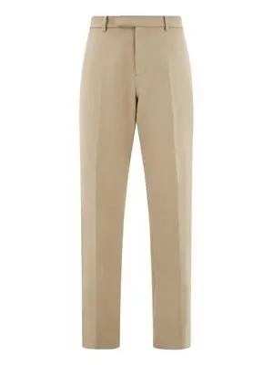 FERRAGAMO Cotton Cashmere Chinos - Beige
