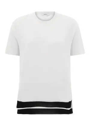 FERRAGAMO Knitted Silk T-shirt - White