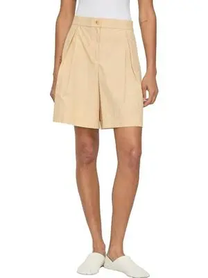 Lafayette 148 New York Jane Pleated Wide Leg Shorts - Halo Yellow