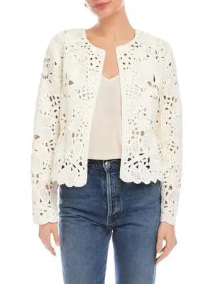 Fifteen Twenty Emery Crochet Jacket - Cream