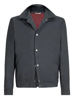 Brunello Cucinelli Virgin Wool Fresco Outerwear Jacket - Dark Grey