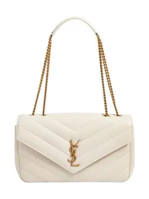 Saint Laurent Medium Loulou Quilted Leather Shoulder Bag - Blanc Vintage