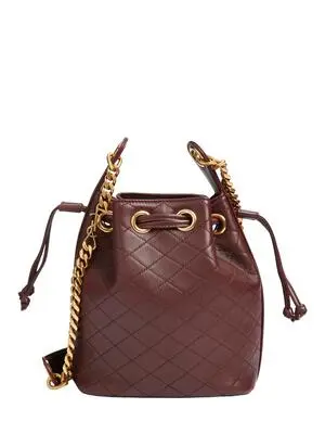 Saint Laurent Cassandre Quilted Leather Bucket Bag - Rouge Cabernet