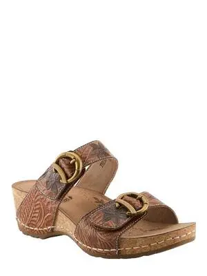 SPRING STEP SHOES Brass Ring Sandals Tan Multi