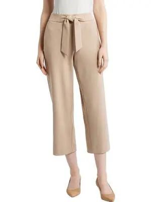 ANNE KLEIN Tie Front Wide Leg Crop Pants