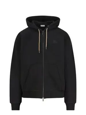 Burberry Check Detail Hoodie - Black