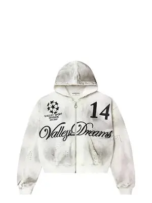 VALE FOREVER Graphic Print Zip-up Hoodie - White