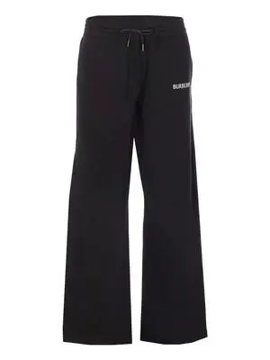 Burberry Embroidered Logo-detail Track Pants - Black