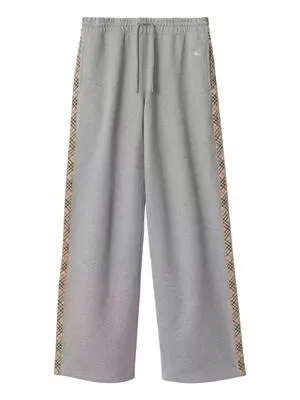 Burberry Checkered-trim Track Pants - Grey