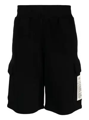 Moschino Logo-patch Organic Cotton Track Shorts - Black