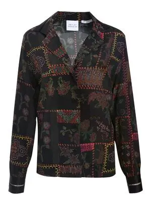 HAYLEY MENZIES Floral-embroidery Shirt - Black