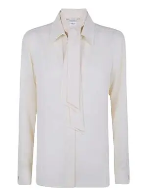 Max Mara Silk Scarf Shirt - White