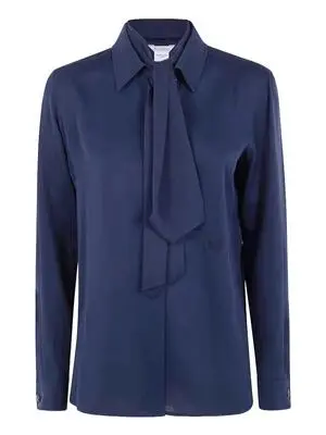Max Mara Silk Scarf Shirt - Blue