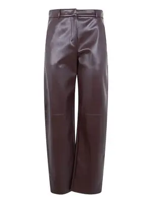 MAX MARA SMMSOSPIRO Eco Leather Barril Trousers