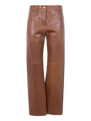 Max Mara Smmviolino Leather Trousers - Brown