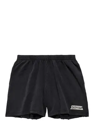 Balenciaga Cotton Logo Shorts - Black