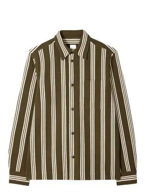 Paul Smith Khaki Cotton-blend Jersey Stripe Shirt - Green