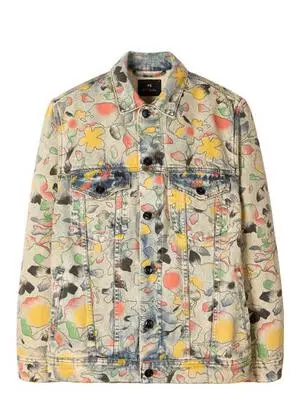 Paul Smith Floral Print Denim Jacket - White