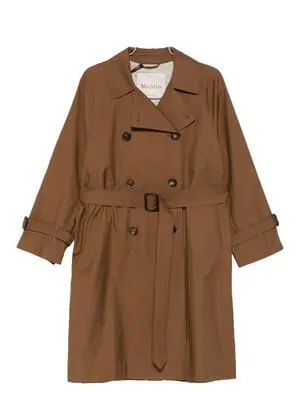Max Mara Cotton Blend Trench Coat - Brown
