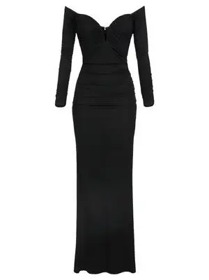 Elisabetta Franchi Long Evening Dress - Black