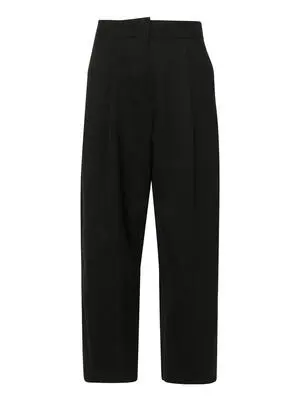 Studio Nicholson Wide Leg Cropped Trousers - Black