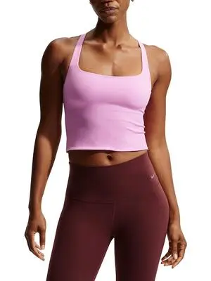 Nike Zenvy Longline Sports Bra - Light Magenta/white
