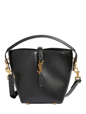 Saint Laurent Micro Le 37 Leather Bucket Bag - Noir