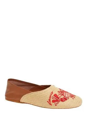 Farm Rio Raffia Ballet Flats - Lobster